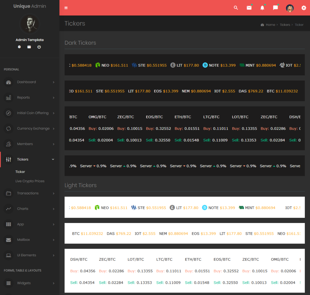Crypto Dark Bootstrap Admin Templates