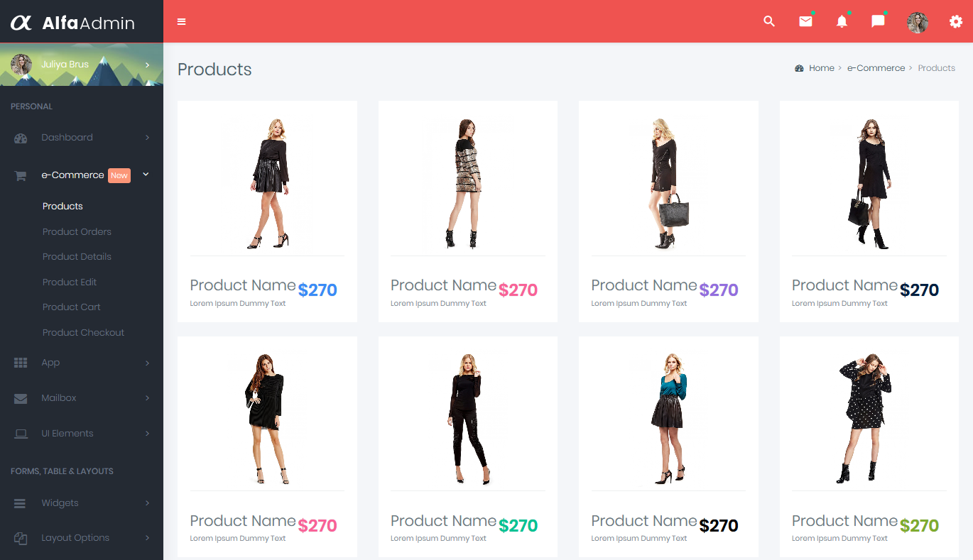 Marvellous Alfa eCommerce Admin Templates For Your Admin Panel