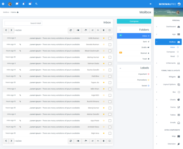 MinimalPro RTL Dashboard - Bootstrap Admin Template