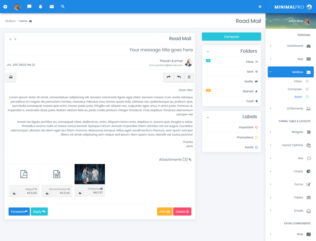 MinimalPro RTL Dashboard - Bootstrap Admin Template