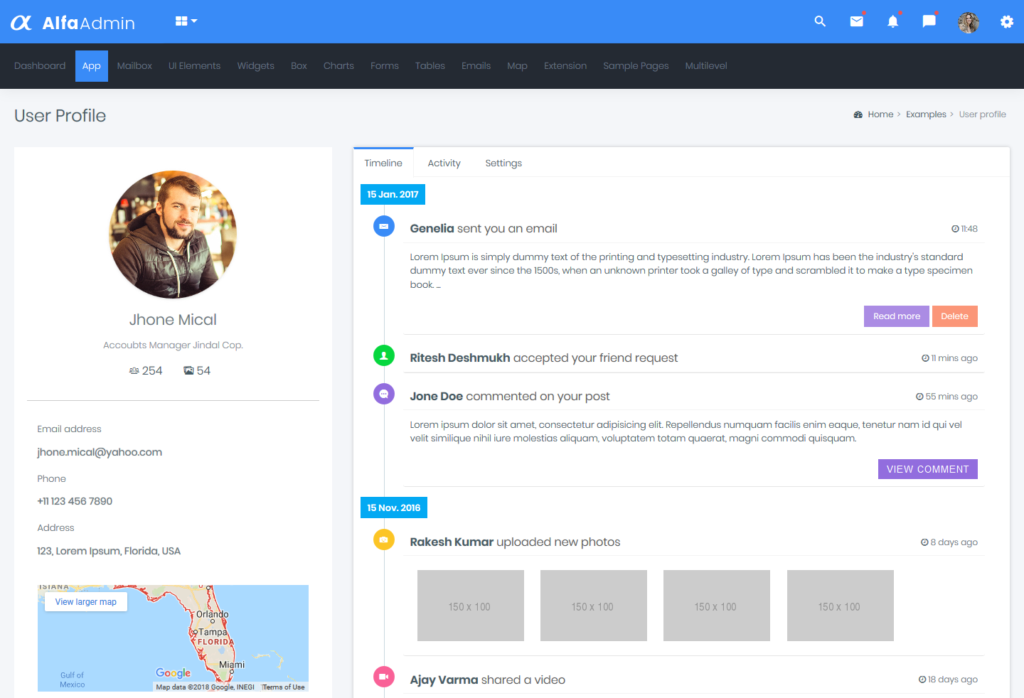 Alfa Horizontal - Bootstrap Admin Templates
