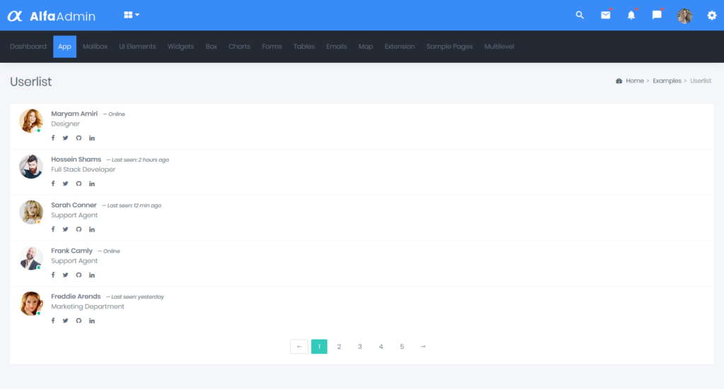 Alfa Horizontal - Bootstrap Admin Templates