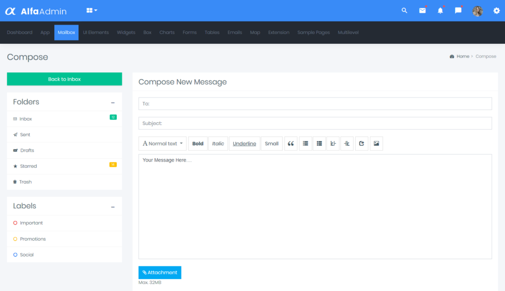 Alfa Horizontal - Bootstrap Admin Templates
