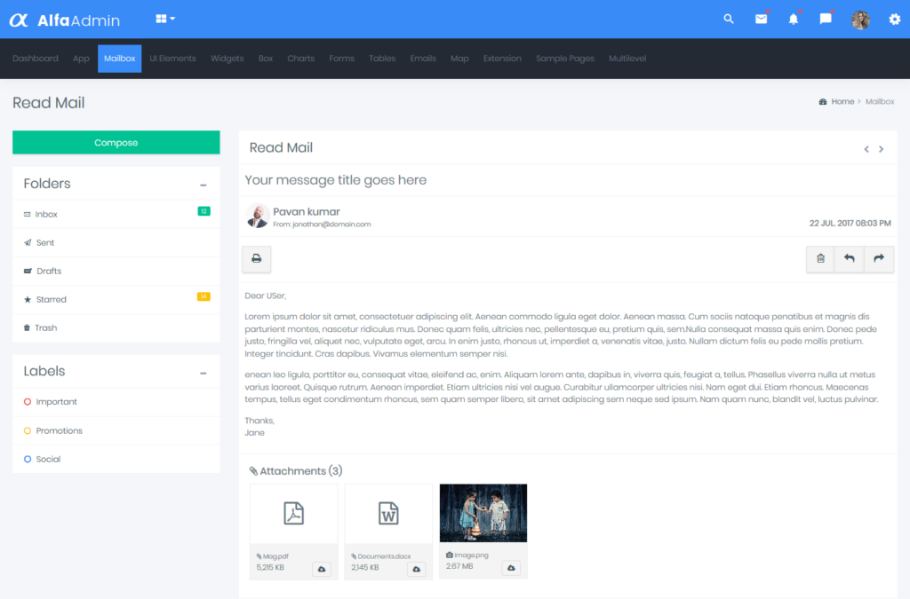 Alfa Horizontal - Bootstrap Admin Templates