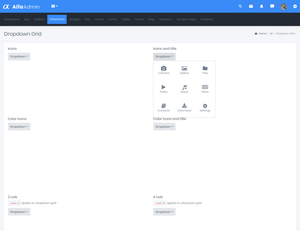 Alfa Horizontal - Bootstrap Admin Templates