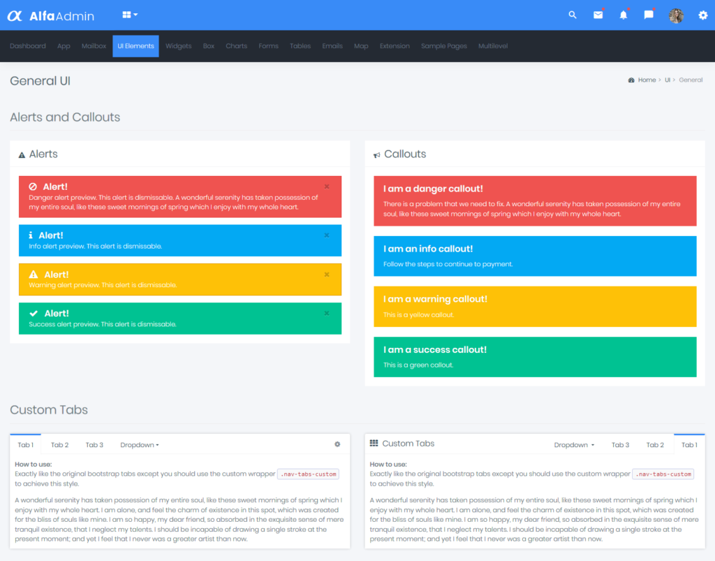 Alfa Horizontal - Bootstrap Admin Templates