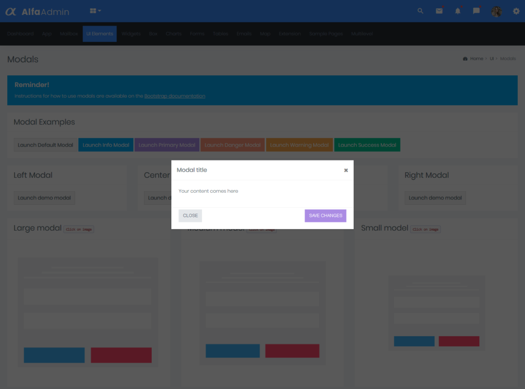 Alfa Horizontal - Bootstrap Admin Templates