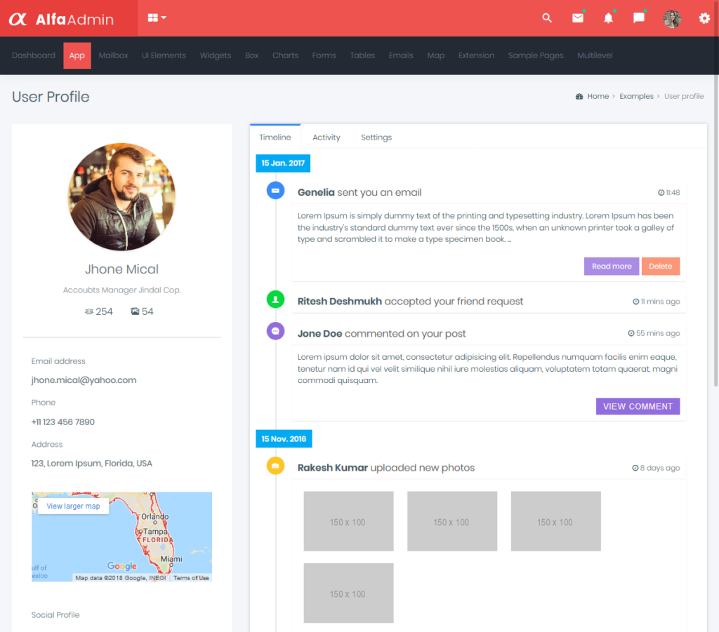 Alfa Horizontal Boxed – Bootstrap Admin Templates