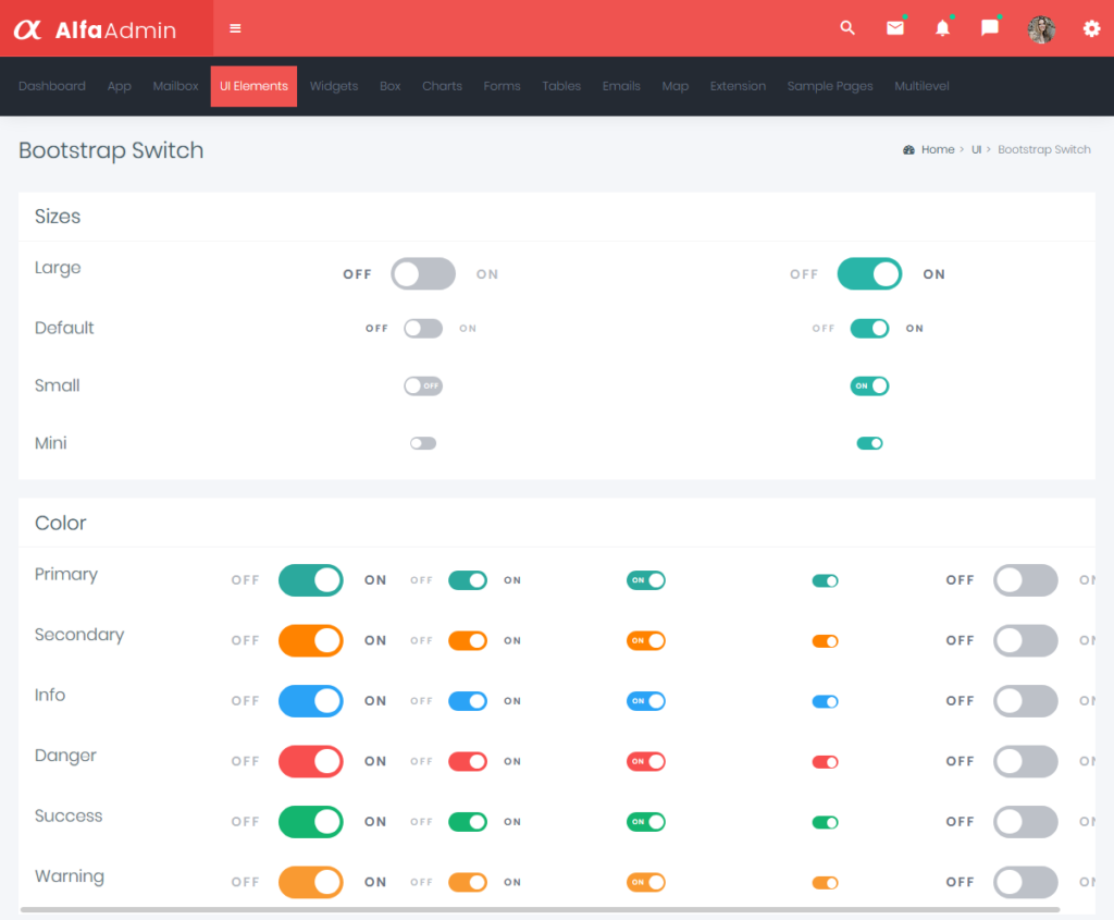 Alfa Horizontal Boxed – Bootstrap Admin Templates