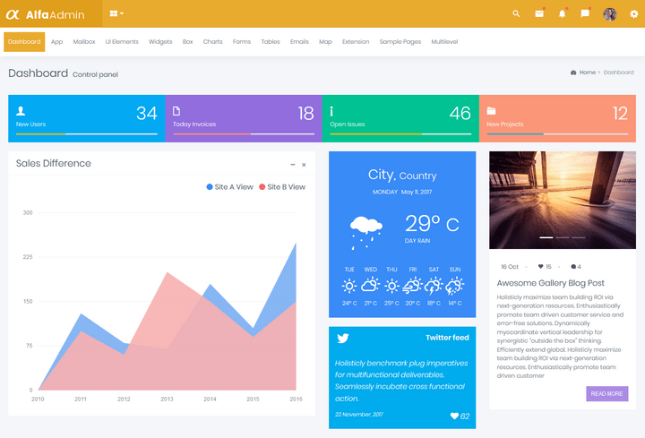 Beautifully Designed Alfa and Minimal Pro Admin Templates