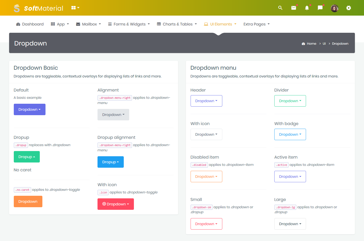 Soft Material Horizontal Nav Bootstrap Admin Templates