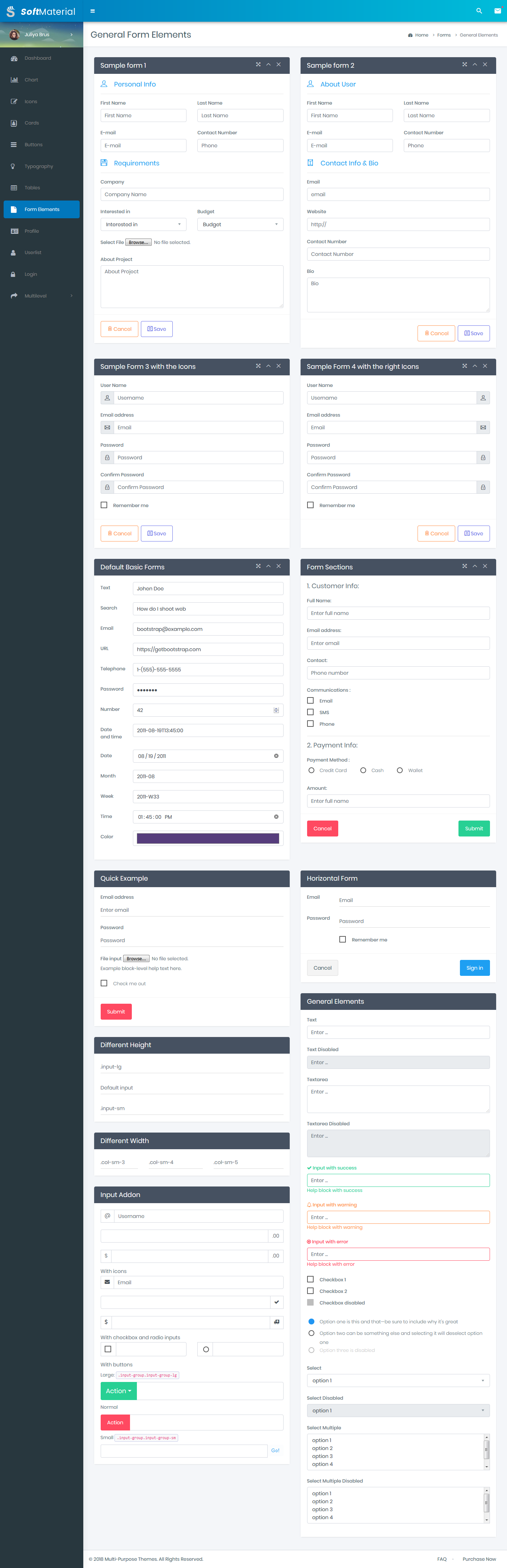 Free Soft Material Lite- Bootstrap Admin Templates Web Apps