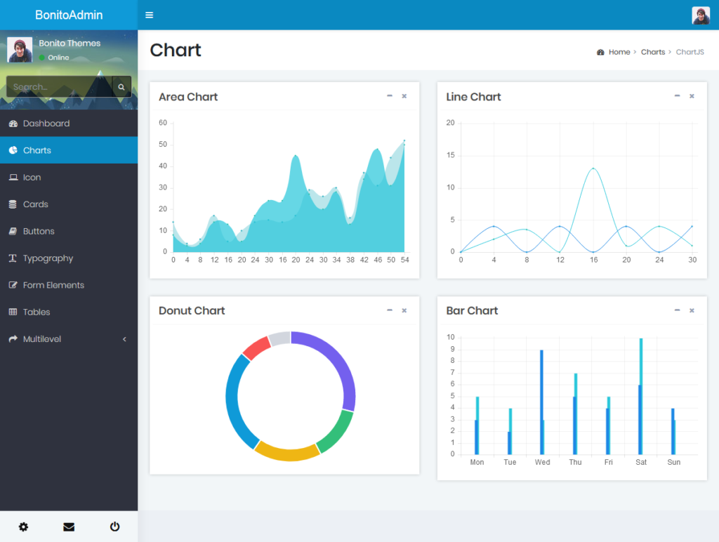 Free Bonito Lite Responsive Bootstrap Admin Templates