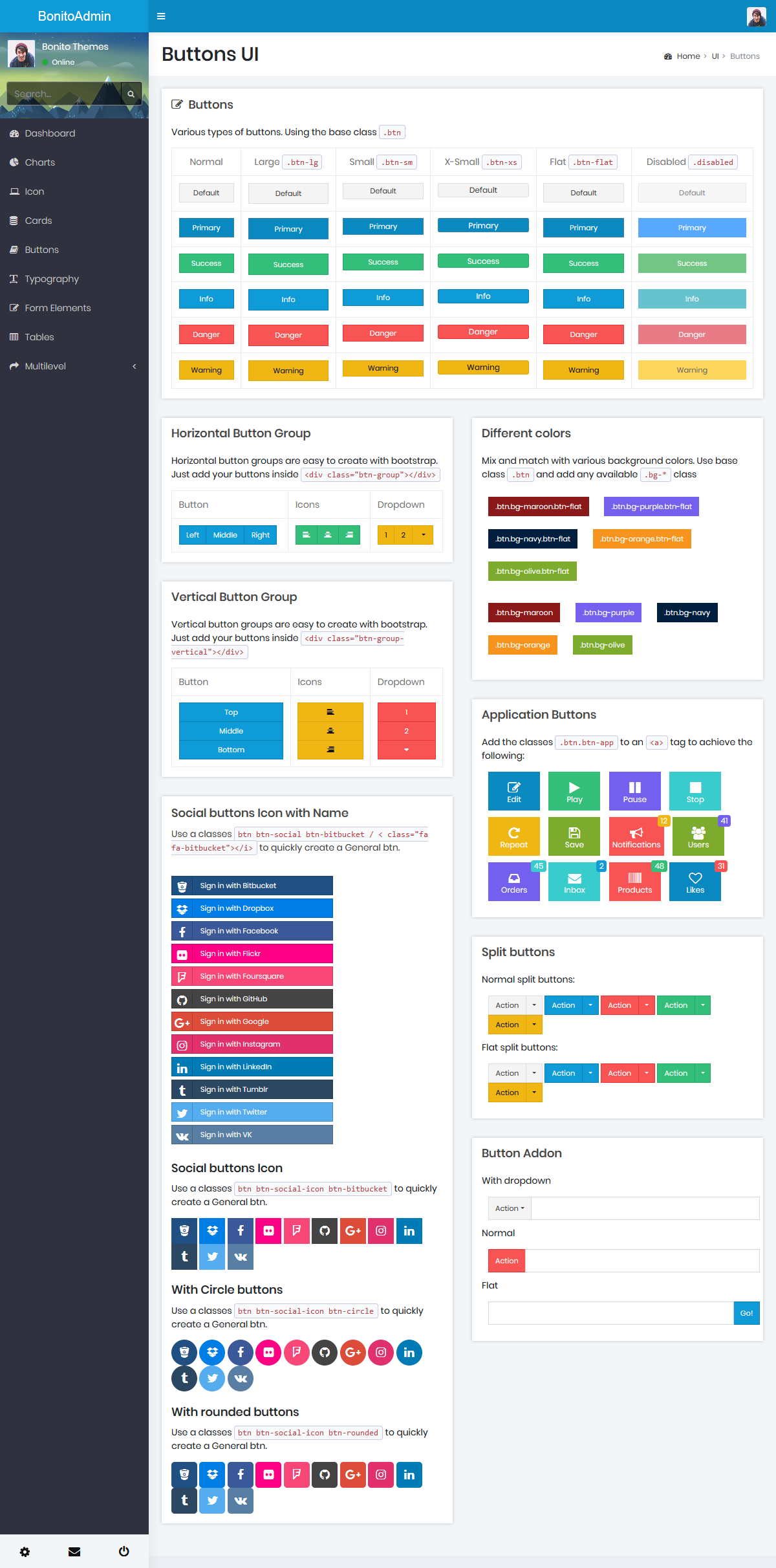 Free Bonito Lite Responsive Bootstrap Admin Templates