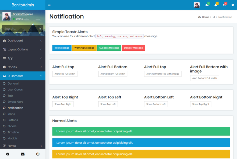 Bonito Admin Dashboard Templates With Ui Framework