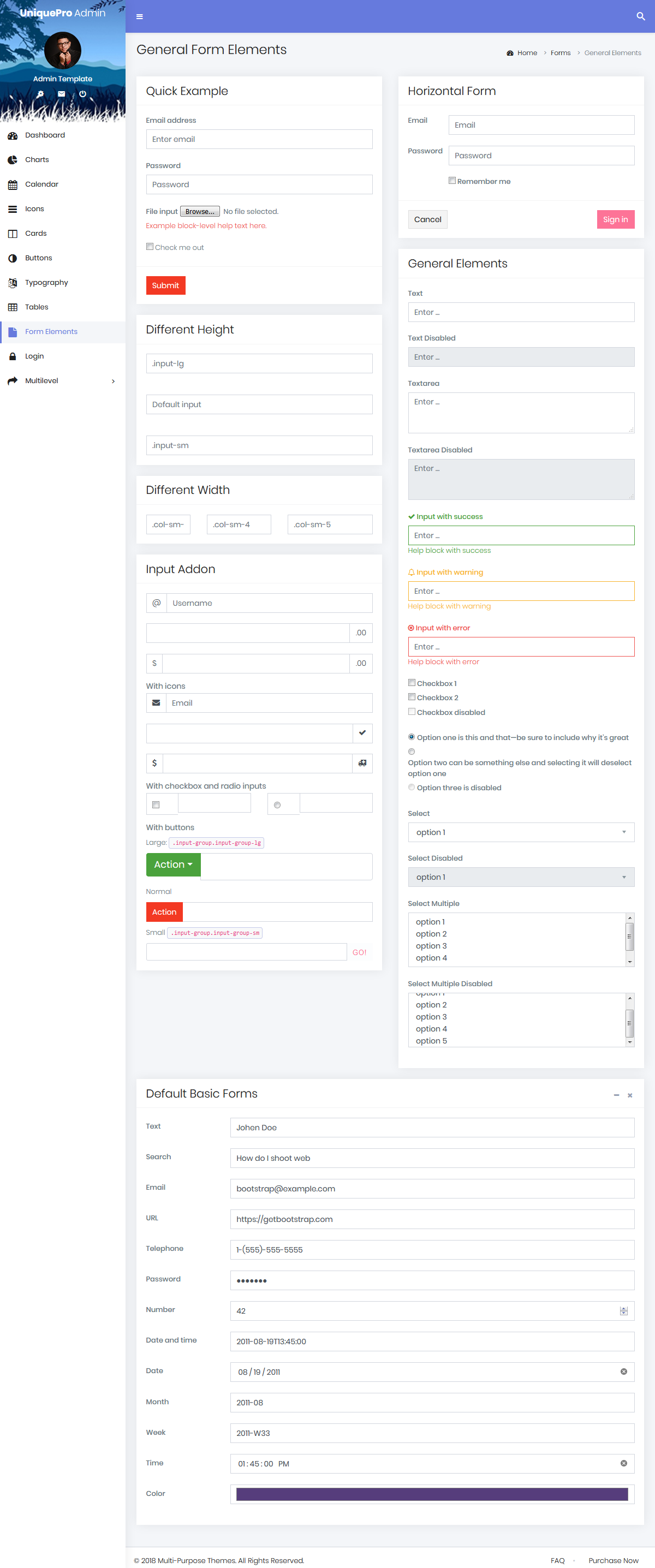 Free UniquePro Lite – Bootstrap Admin Templates & Web Apps Dashboards