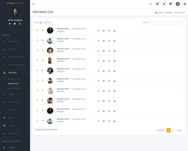 Unique - Premium Admin Templates | Bootstrap Admin Template