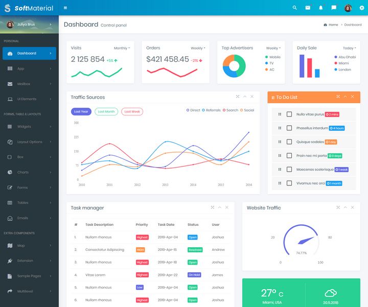 Bootstrap Admin Templates - Soft Material Web Apps & UI Kit Dashboards