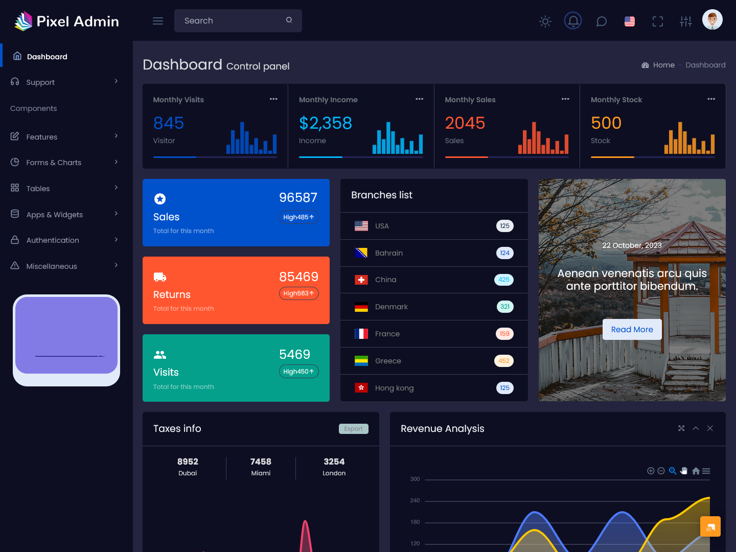 Pixel Bootstrap Admin Template Web Apps & UI Kit