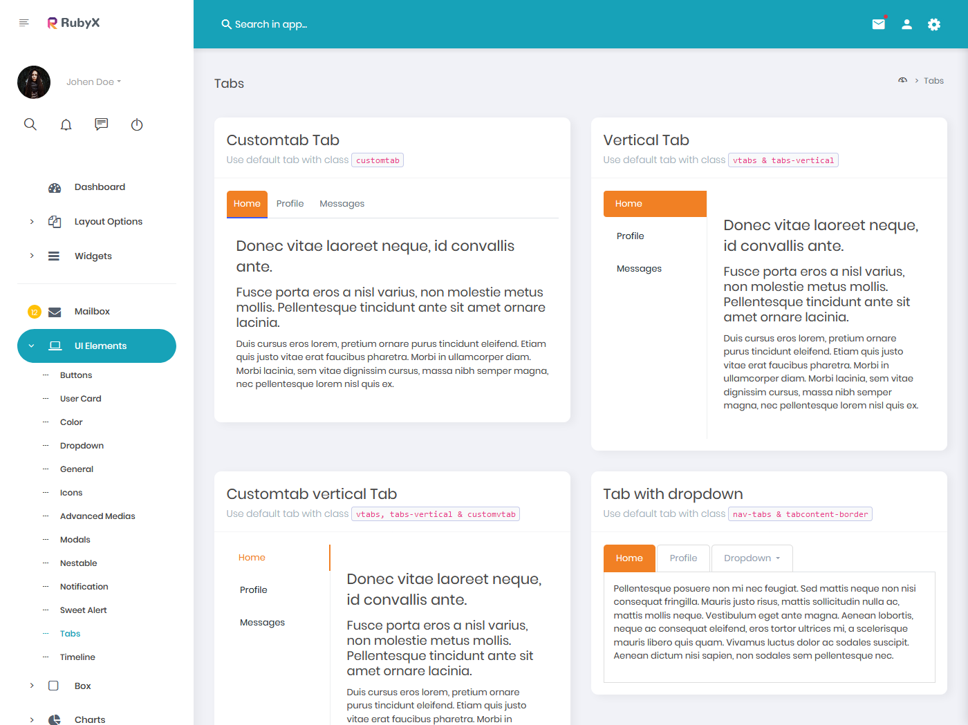 Ruby Dashboard Admin Template Web Apps & UI Kit