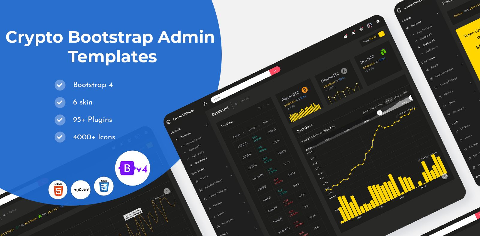 Tokenize Cryptocurrency Admin Templates With Crypto Dashboard Ui Kit