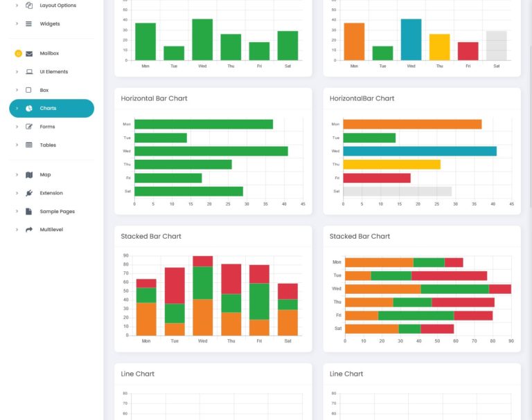 Responsive Admin Dashboard with UI Framework – Ruby