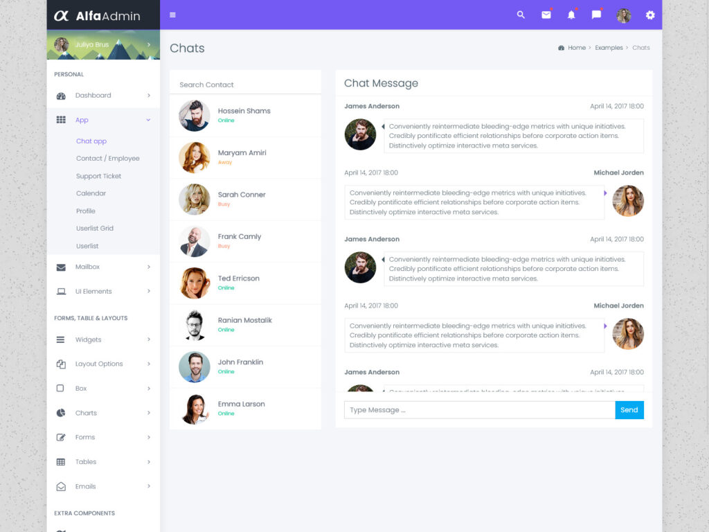 Bootstrap Admin Templates With Ui Framework Alfa