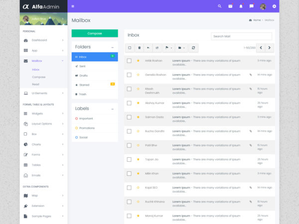 Bootstrap Admin Templates With Ui Framework Alfa