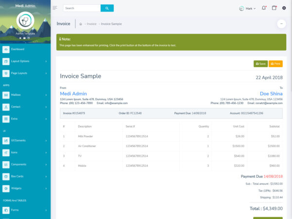 Admin Template Dashboard with UI Framework – Medi Admin Template Dashboard with UI Framework – Medi