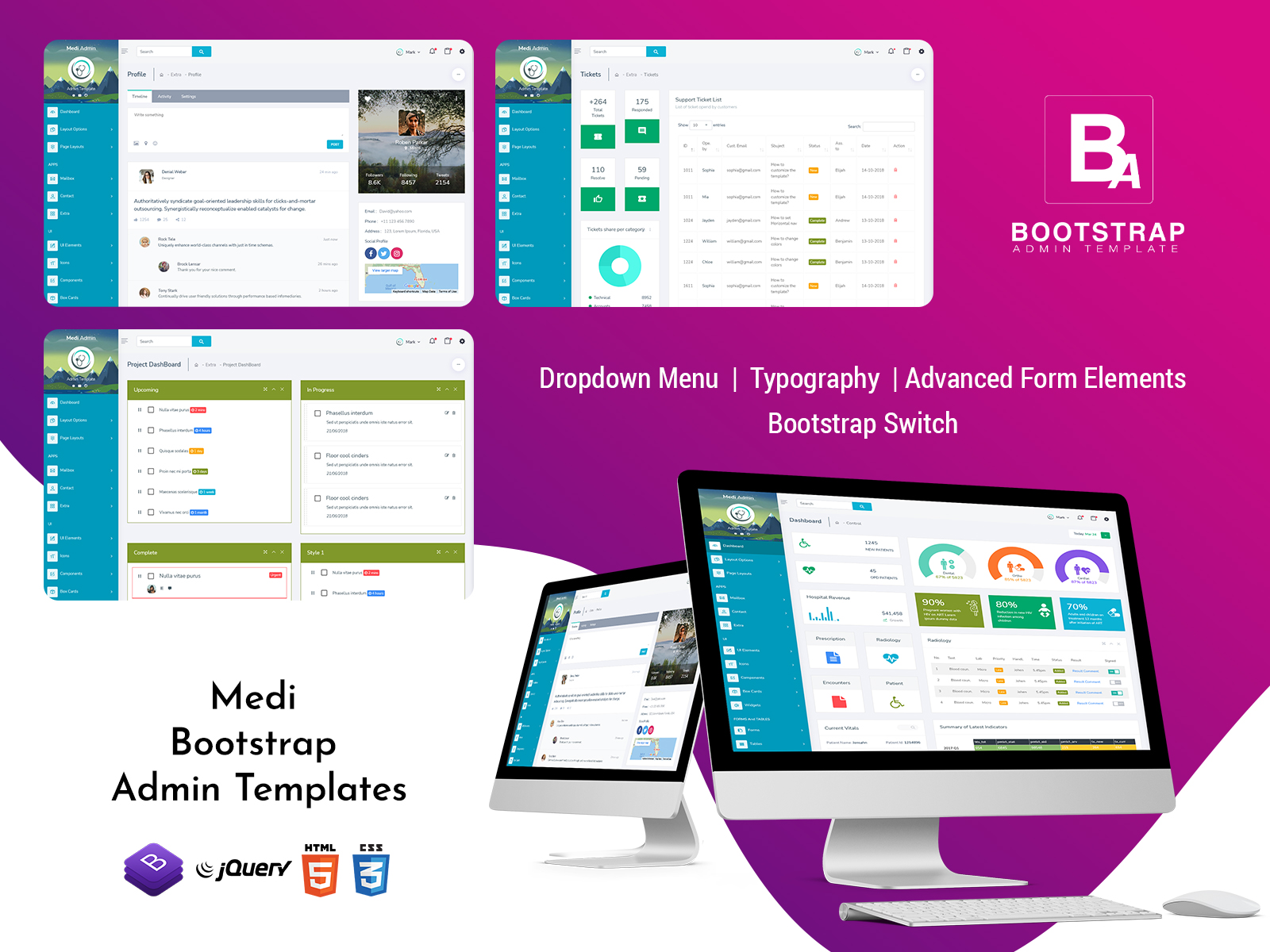 Admin Template Dashboard with UI Framework – Medi Admin Template Dashboard with UI Framework – Medi