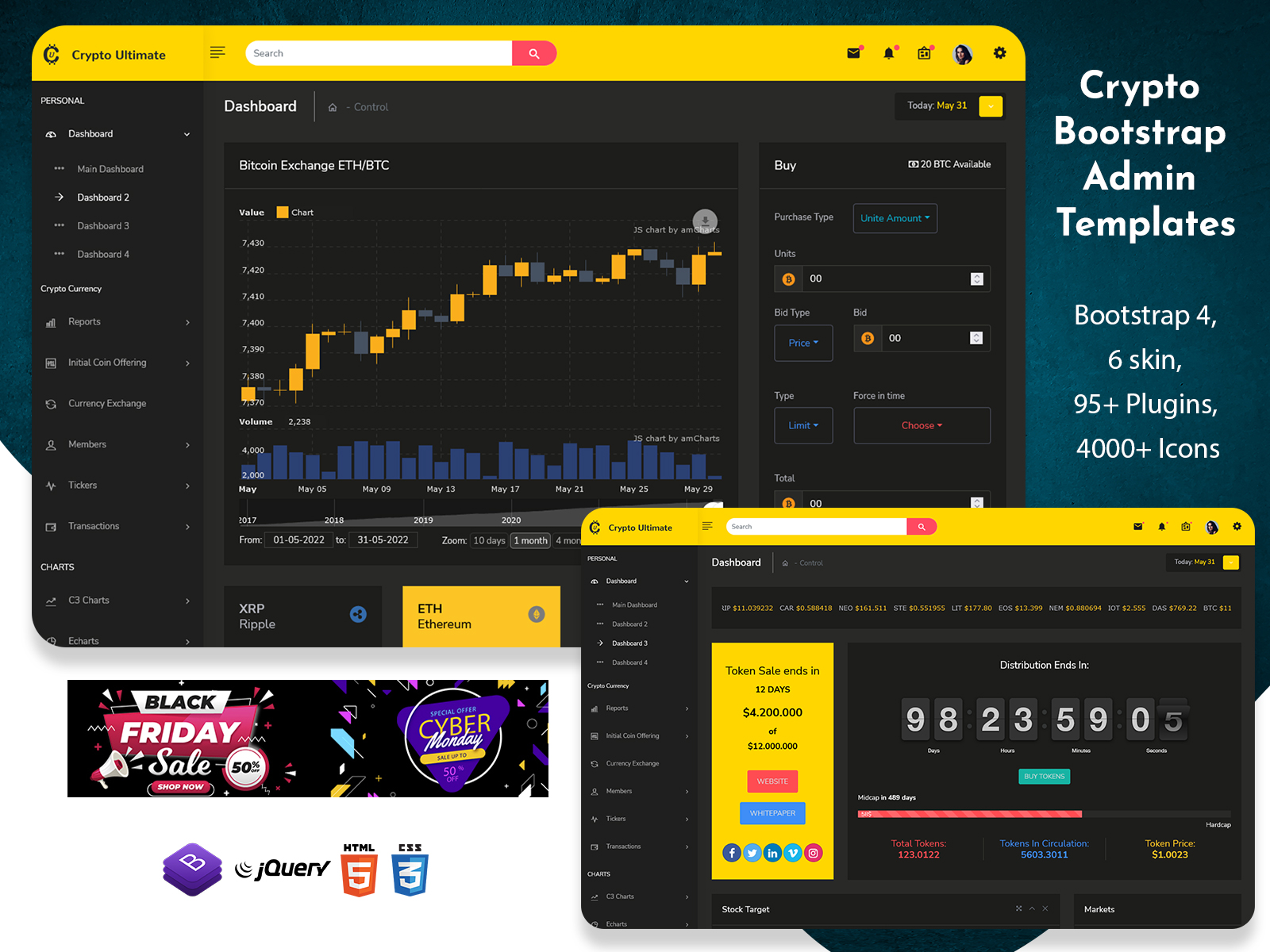 Cryptocurrency Dashboard Admin Template With Dashboard UI Kit Cryptocurrency Dashboard Admin Template With Dashboard UI Kit