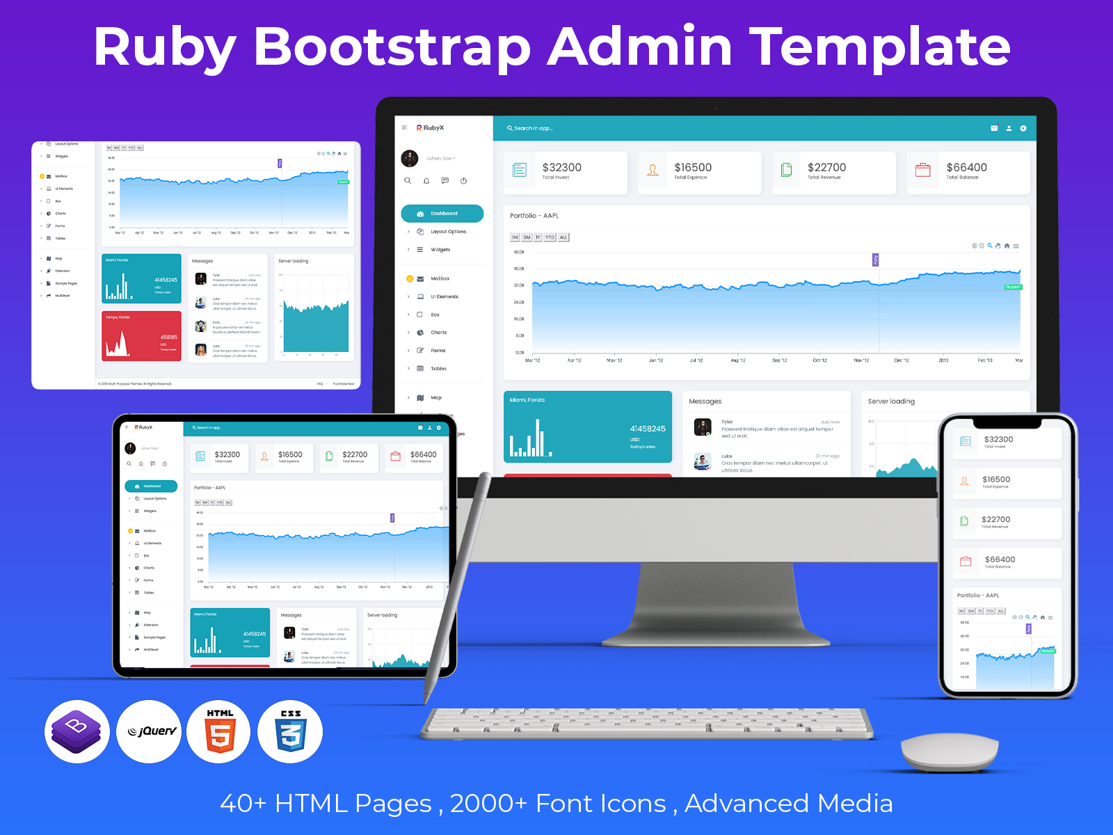 Ruby - Responsive Admin Dashboard Template with Dashboard UI Kit Ruby - Responsive Admin Dashboard Template with Dashboard UI Kit