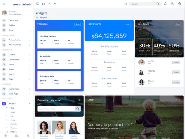 Aone - Fully Responsive Admin Dashboard Template Built with Bootstrap 5 Framework