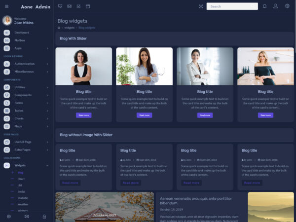 Aone Premium Admin Templates Bootstrap Dashboard