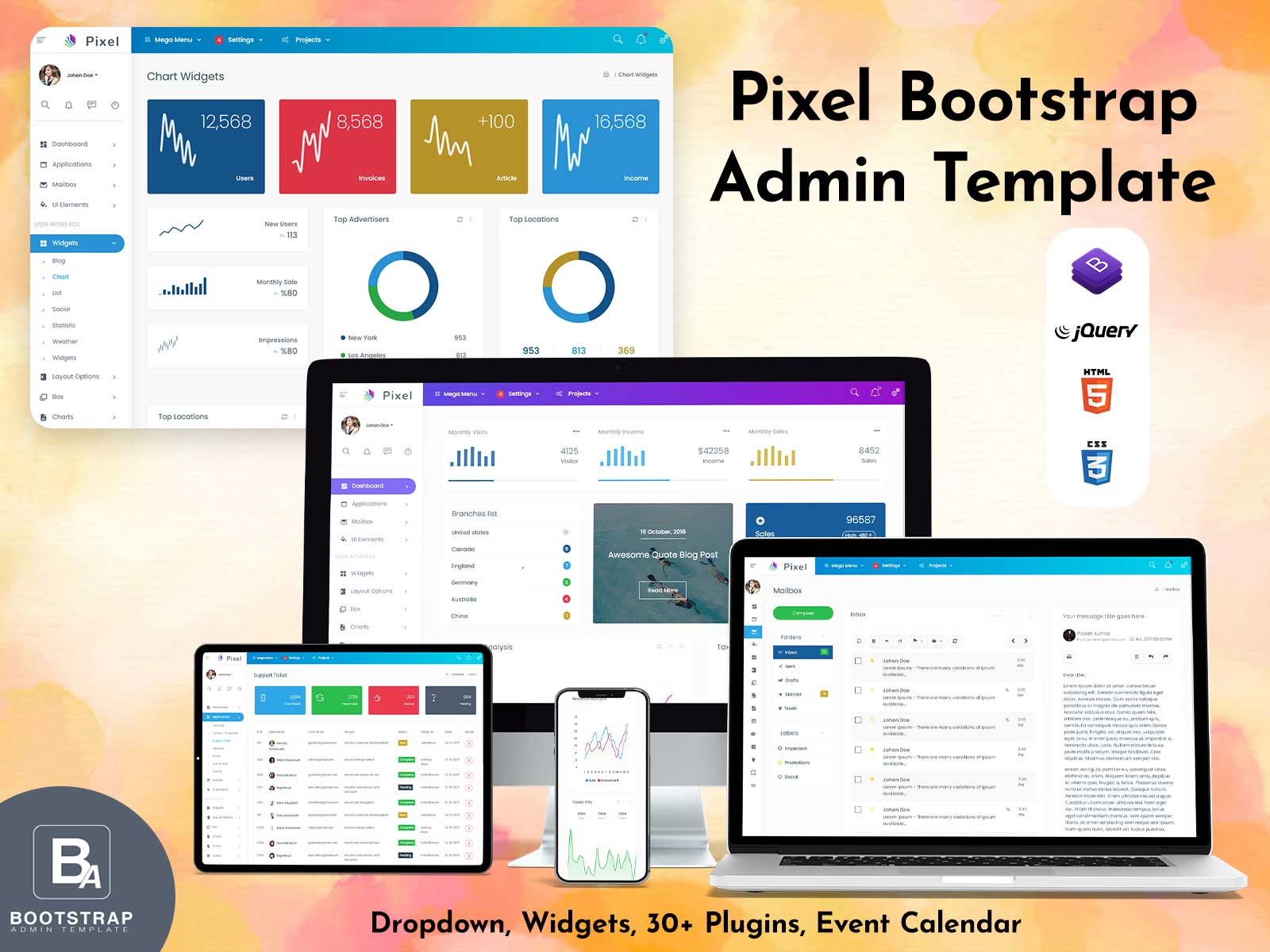 Pixel - Admin Dashboard Templates With UI Framework