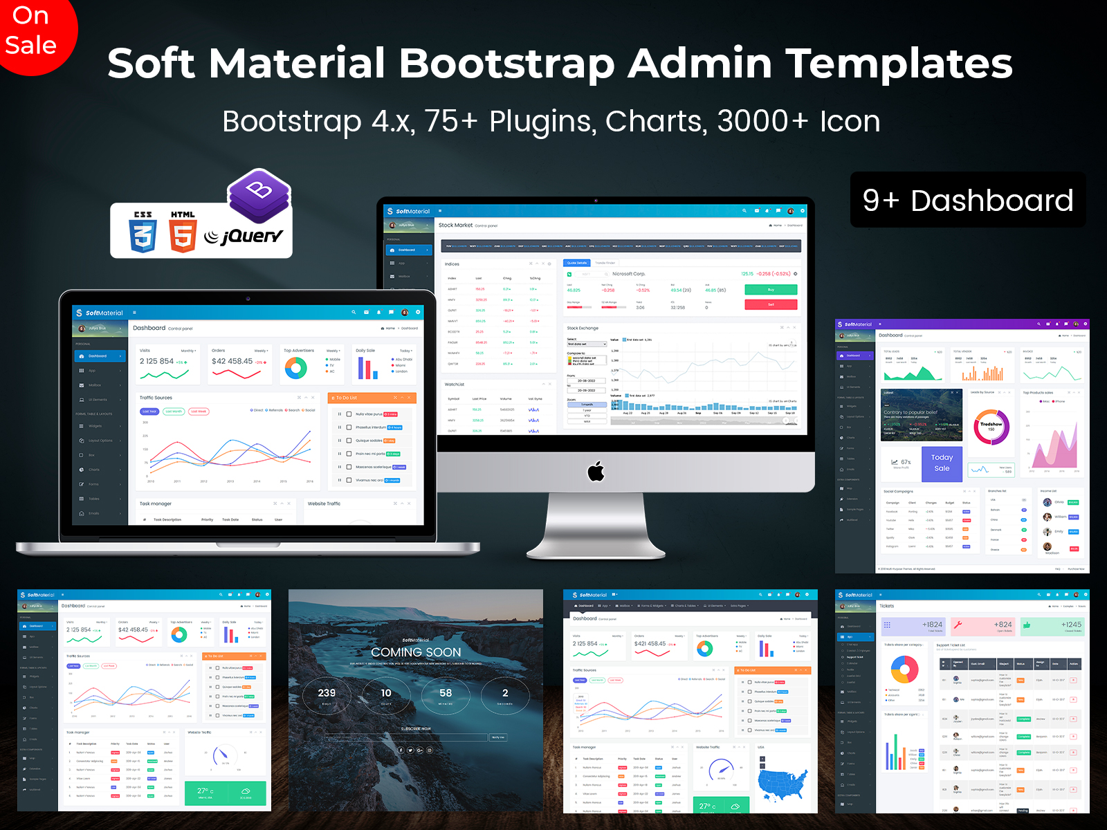 Soft Material - Responsive Admin Dashboard Template With Dashboard UI Kit Soft Material - Responsive Admin Dashboard Template With Dashboard UI Kit