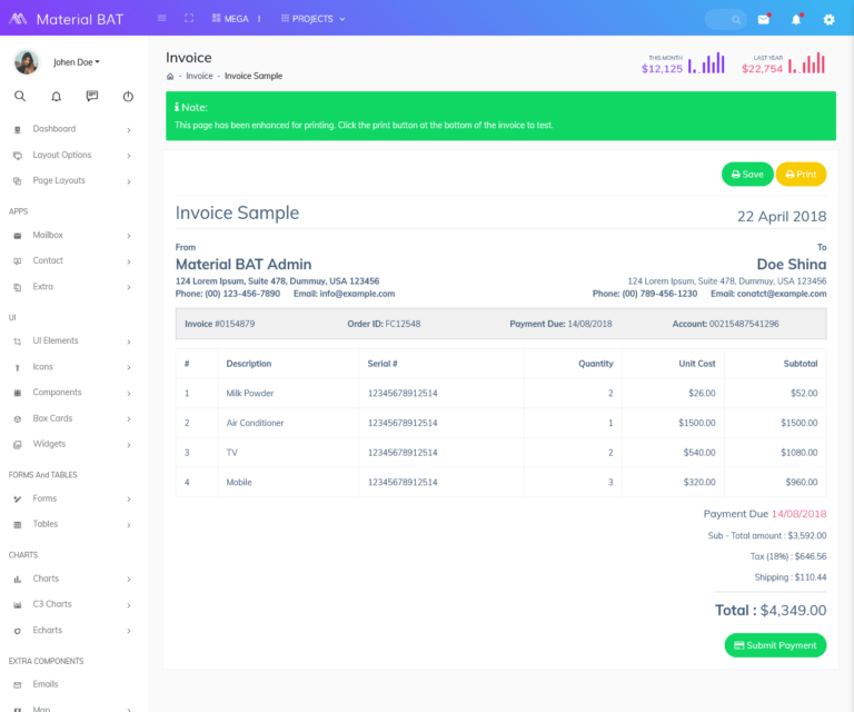 Material Bootstrap 5 Admin Template with an attractive design concept