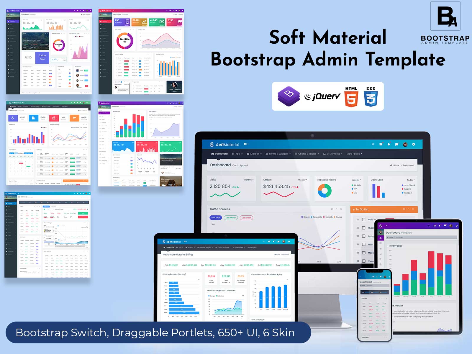 Soft Material - Responsive Admin Dashboard Template With Admin Panel