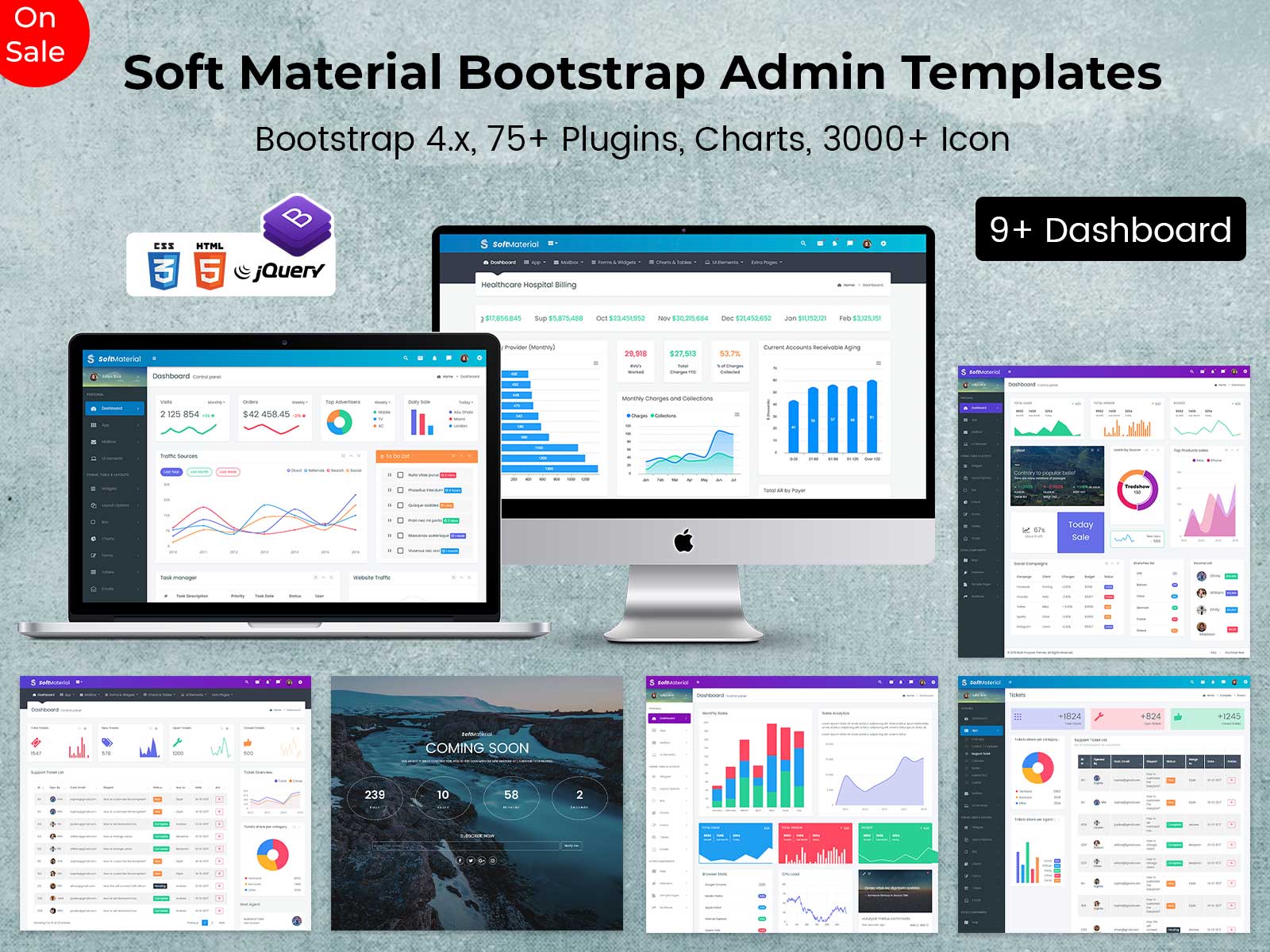 Soft Material - Responsive Admin Dashboard With Dashboard UI Kit Soft Material - Responsive Admin Dashboard With Dashboard UI Kit