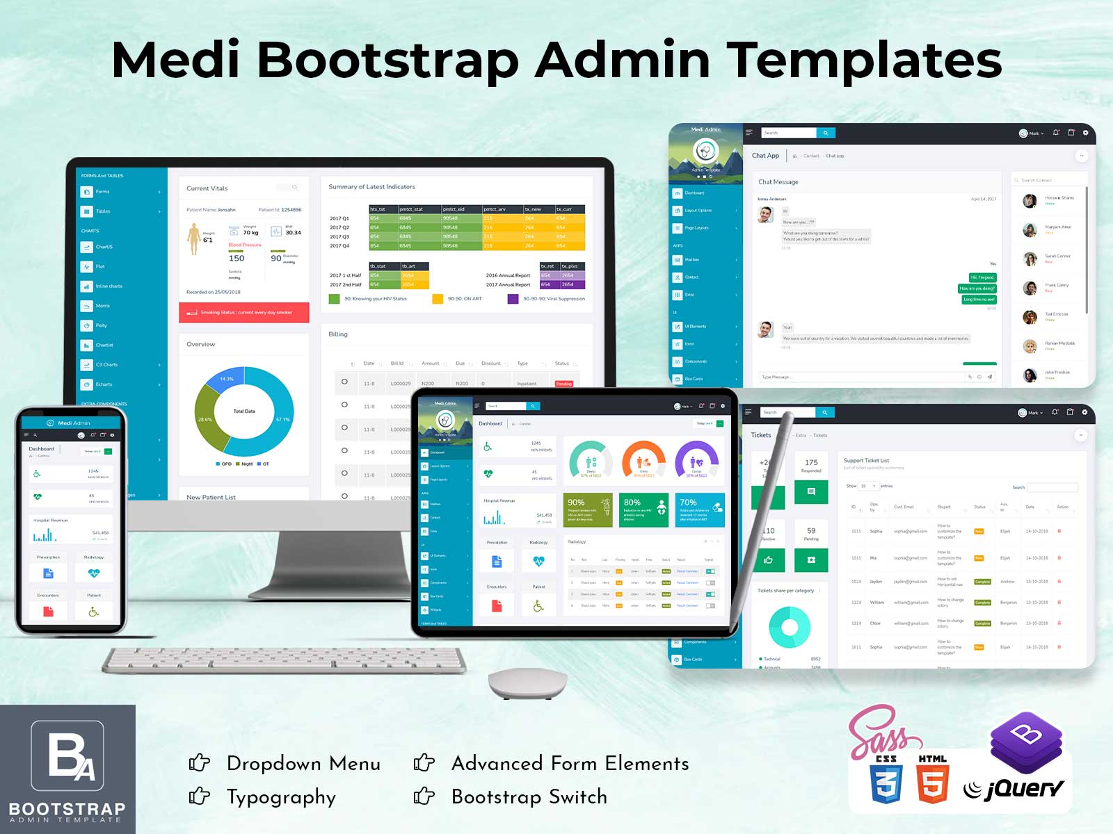 Medi - Responsive Admin Dashboard Template With UI Framework