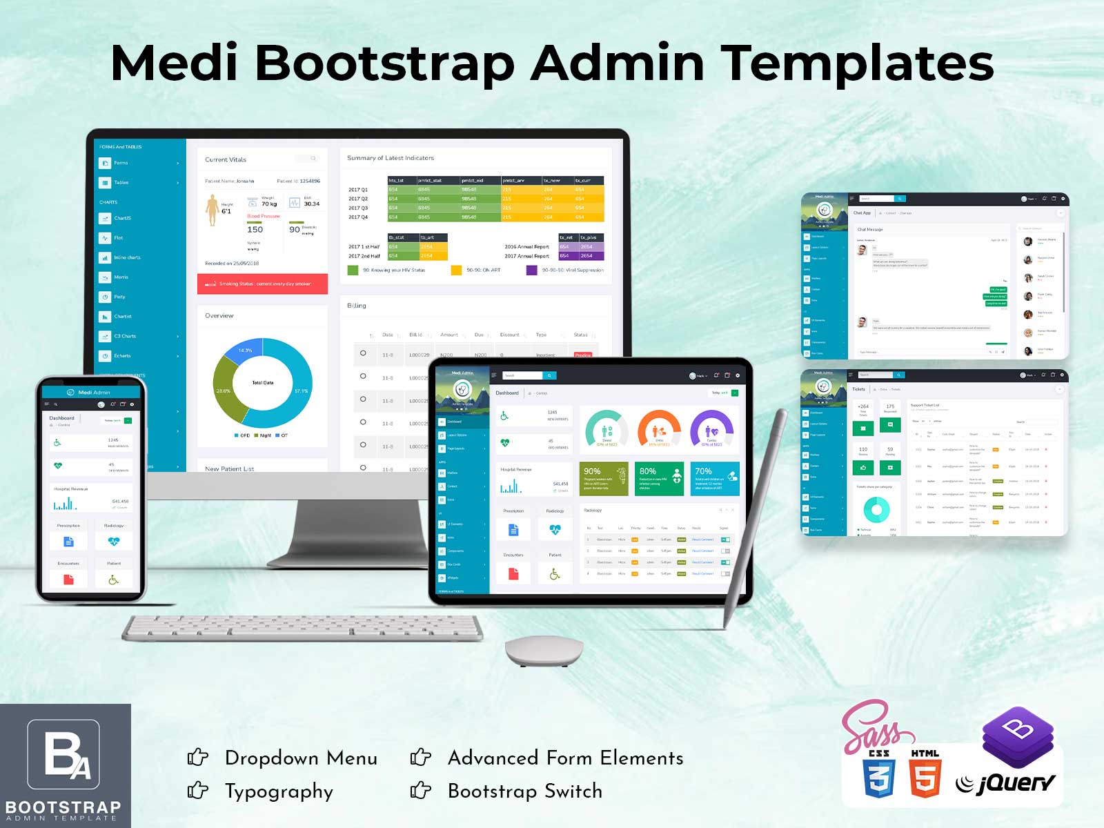 Medi - Responsive Web Application Kit With Admin Dashboard