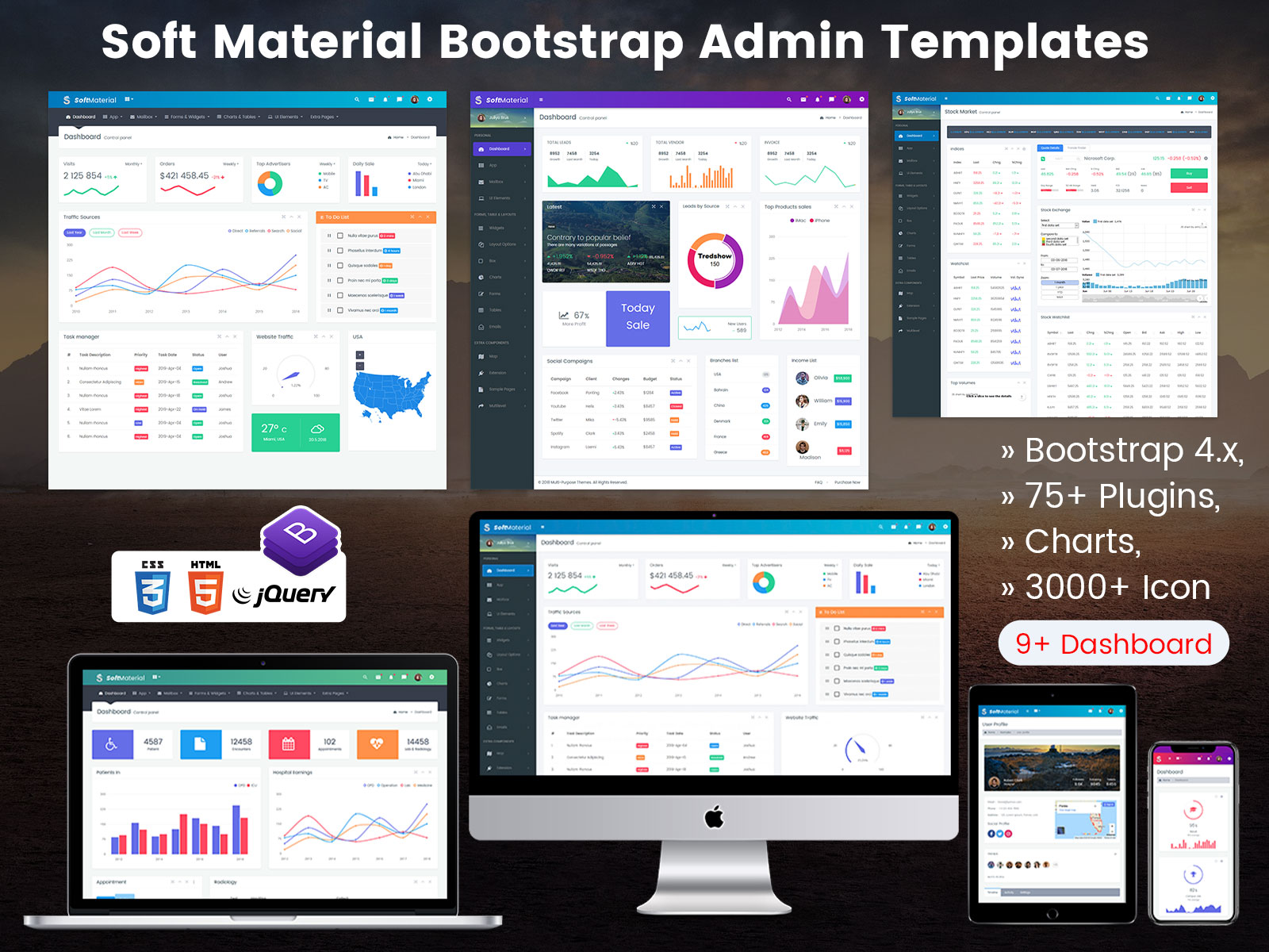 Soft Material - Responsive Web Application Kit With Admin Panel Soft Material - Responsive Web Application Kit With Admin Panel