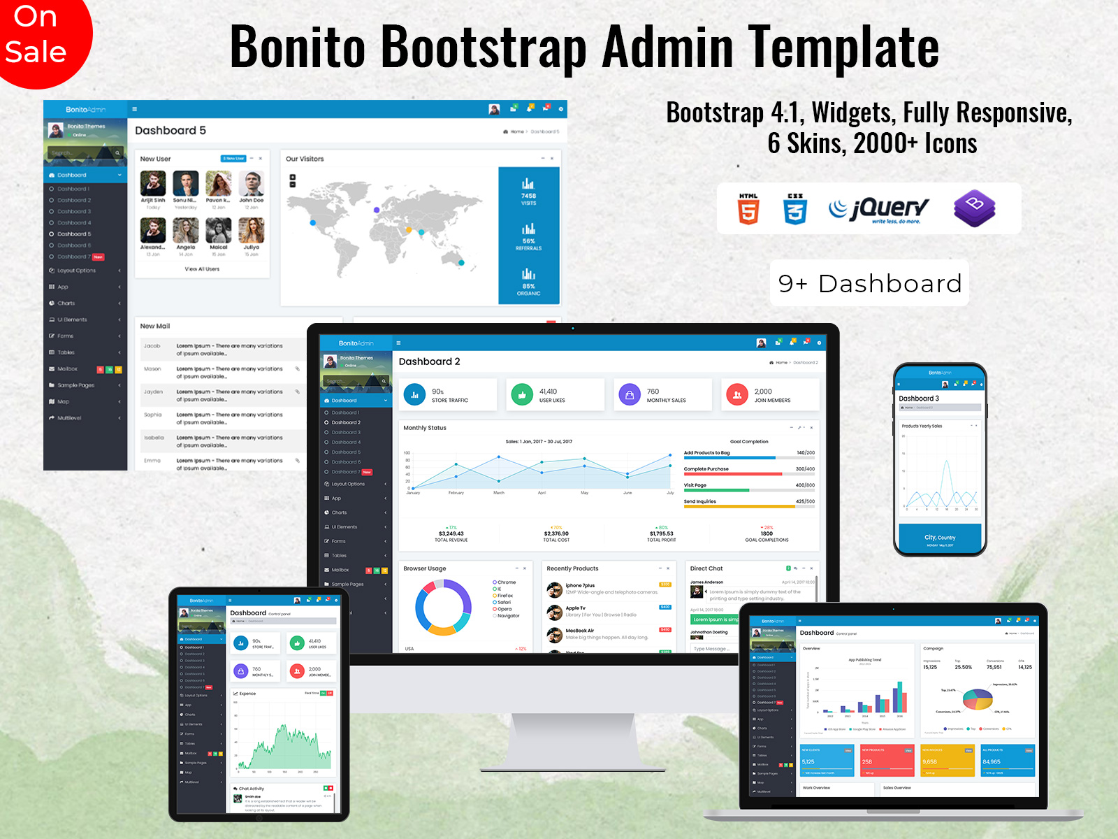 Bonito Admin Dashboard Templates with Admin Panel Bonito Admin Dashboard Templates with Admin Panel