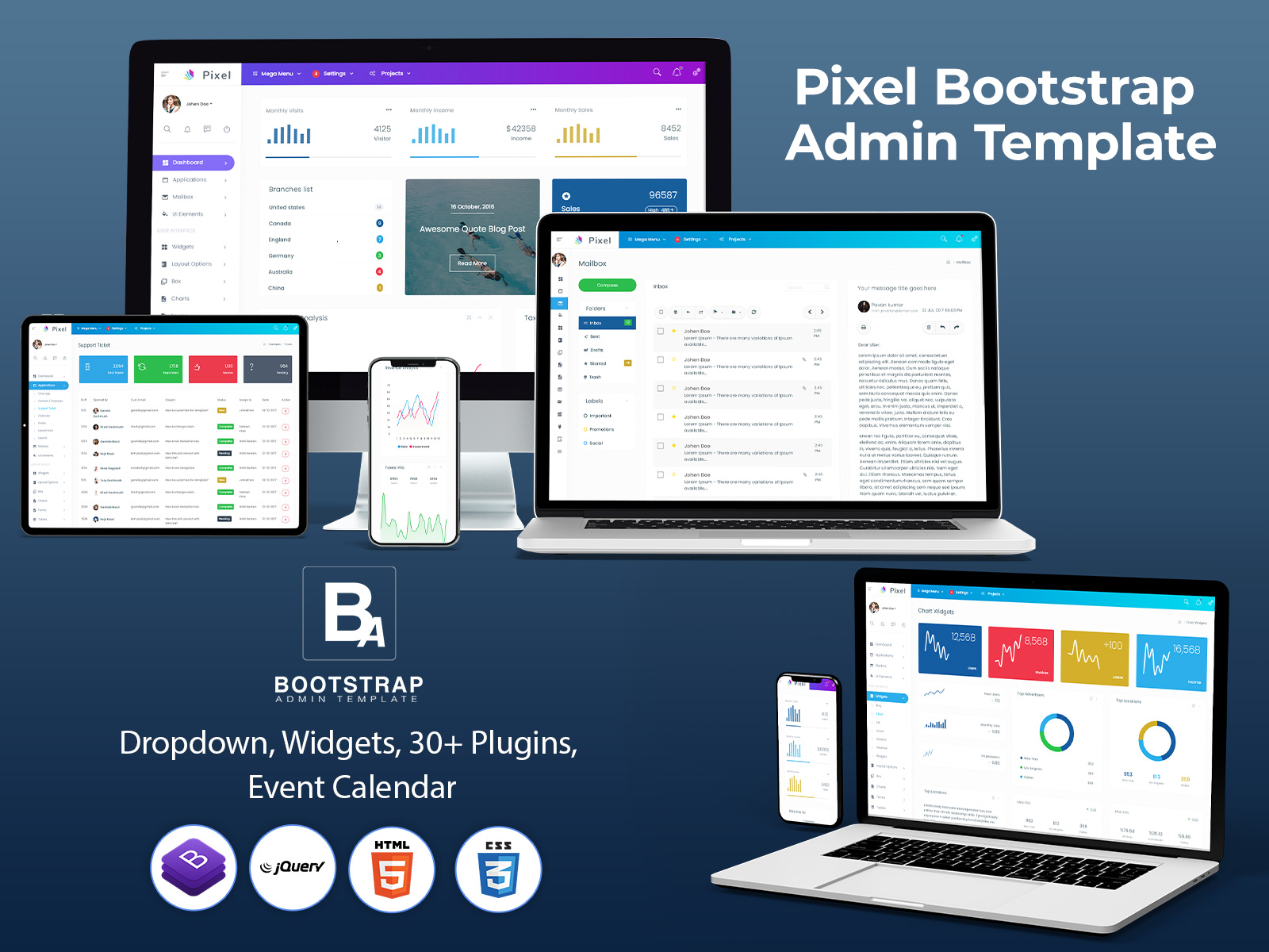 Pixel - Bootstrap Admin Web App with UI Framework Pixel - Bootstrap Admin Web App with UI Framework
