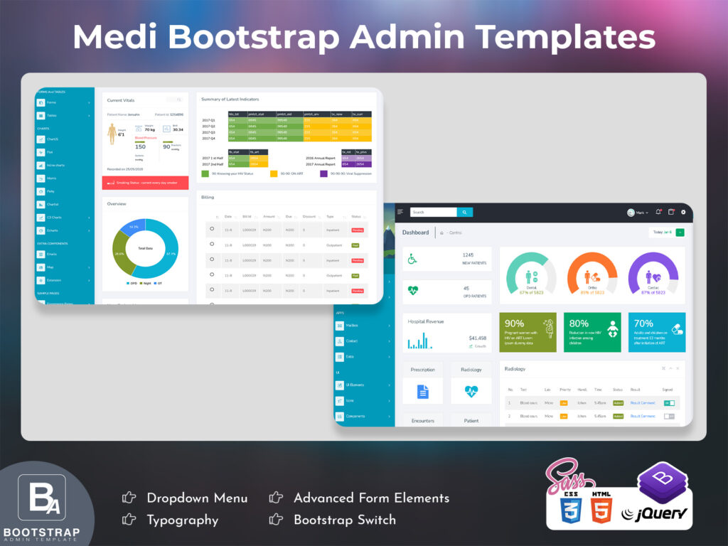 Check Our inspiring Medi Premium Admin Template Dashboard - Bootstrap Admin Template