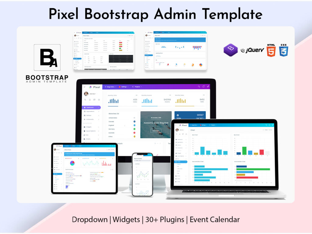 Pixel Bootstrap Admin Template to Elevate Your Website - Bootstrap ...