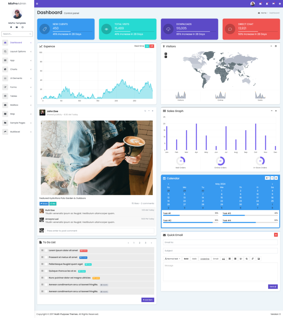 Elevate Your Dashboard with Bootstrap Admin Template - Mix PRO
