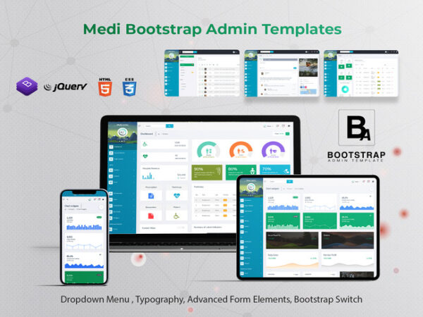 Medi Responsive Bootstrap Admin Template with UI Framework